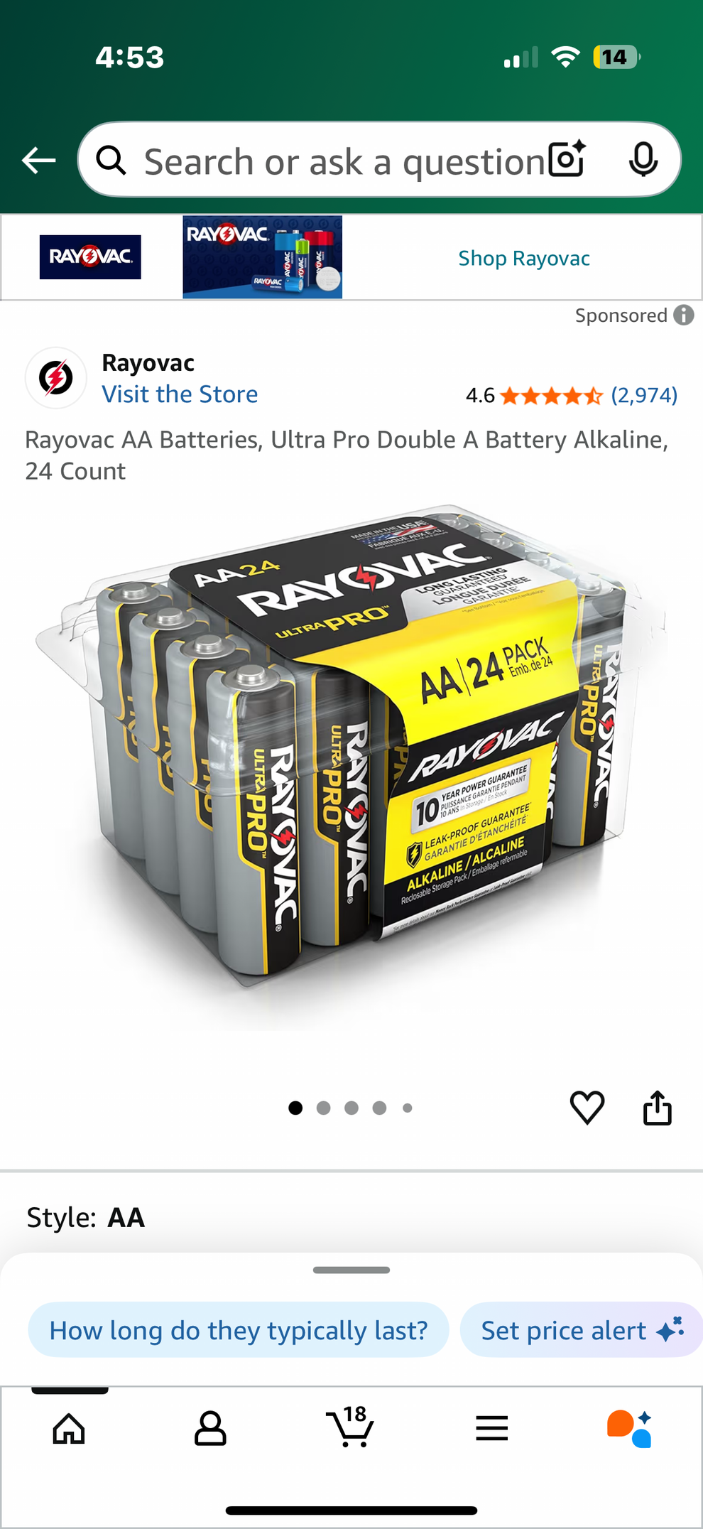 Rayovac AA Batteries, Ultra Pro Double A Battery Alkaline, 24 Count ...