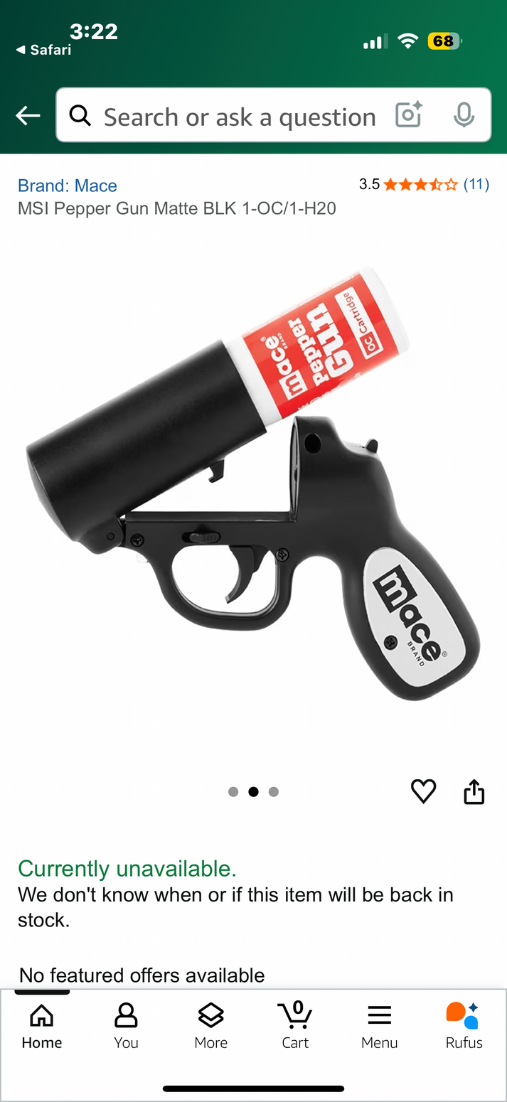 MSI Pepper sprayer Matte BLK 1-OC/1-H20 – Zu's Underground