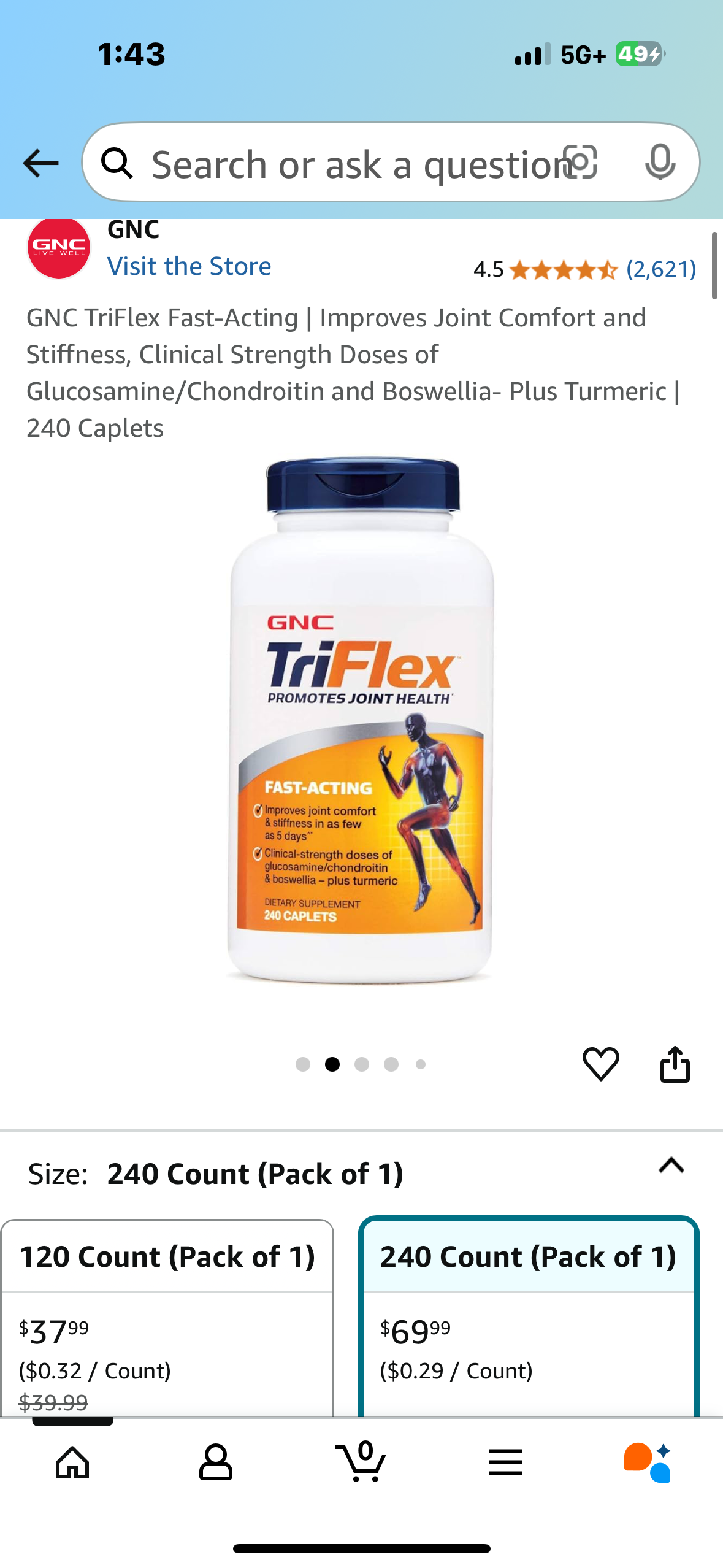 GNC TriFlex Fast-Acting | Improves Joint Comfort and Stiffness, Clinic ...
