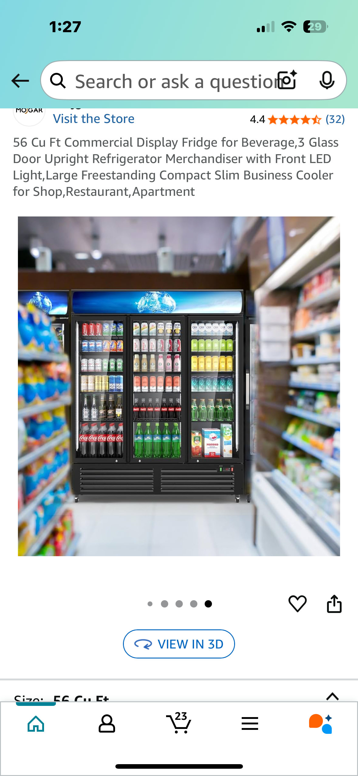 56 Cu Ft Commercial Display Fridge,3 Glass Door Upright Refrigerator M ...