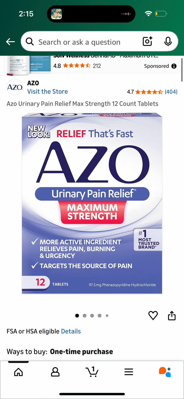 Azo Urinary Pain Relief Max Strength 12 Count Tablets – Zu's Underground