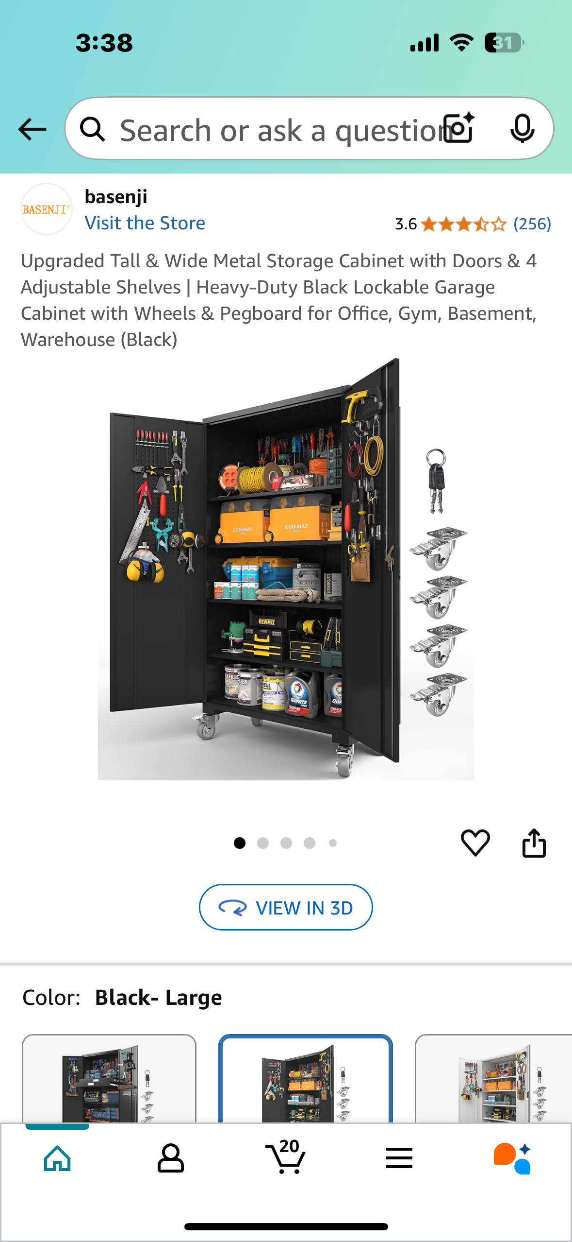 New - Heavy Duty Metal Storage Cabinet with Doors & 4 Adjustable Shelv ...